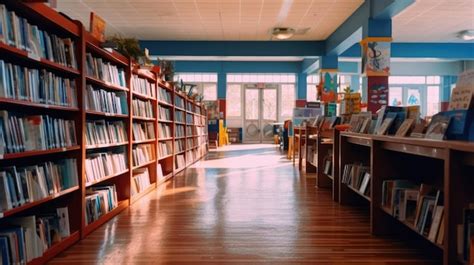 Premium Ai Image Photo Of The School Library With A Plain Background