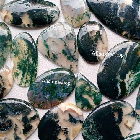 Moss Agate Moss Agate Stone Natural Moss Agate Moss Agate Etsy