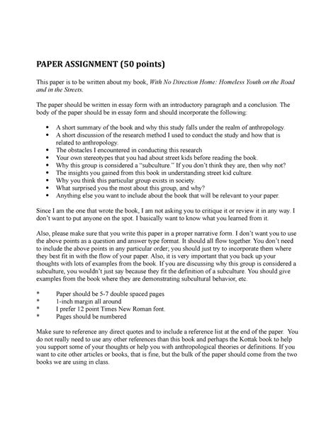 Research Paper For Class Paper Assignment 50 Points This Paper Is To Be Written About My