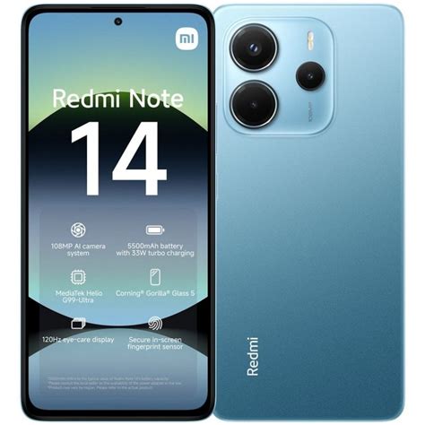 Xiaomi Redmi Note 14 4g 8256 Go Bleu Océan Débloqué Pccomponentesfr