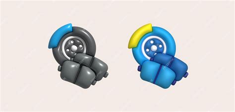 Premium Vector 3d Illustration Brake And Disc Brake Parts Symbol Icons Safety Symbol