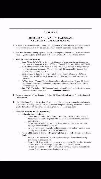 Class 12th Economics Lpg Appraisal Notes Class12th Economics