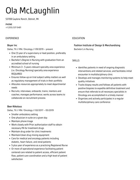 Rn Oncology Resume Samples Velvet Jobs Rn Oncology Resume Samples Velvet Jobs