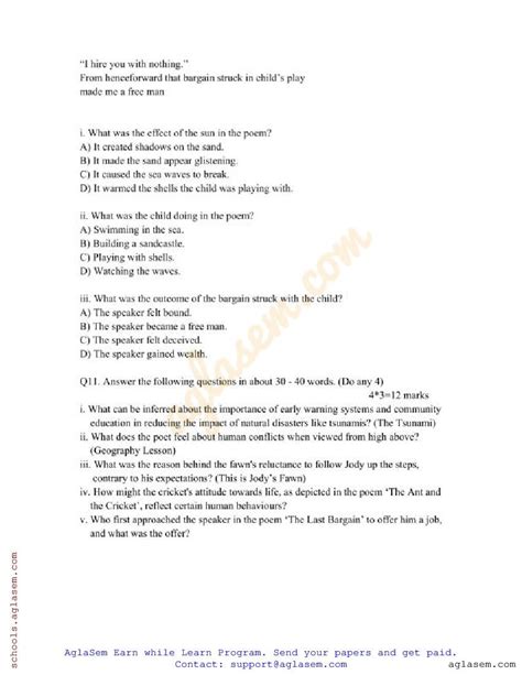 Class 8 English Sample Paper Term 2 At Cooper Mcguigan Blog