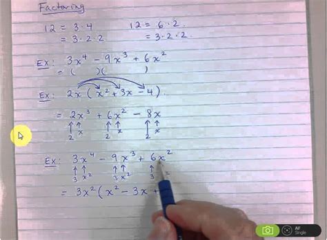 Grade 9 Common Factoring Youtube