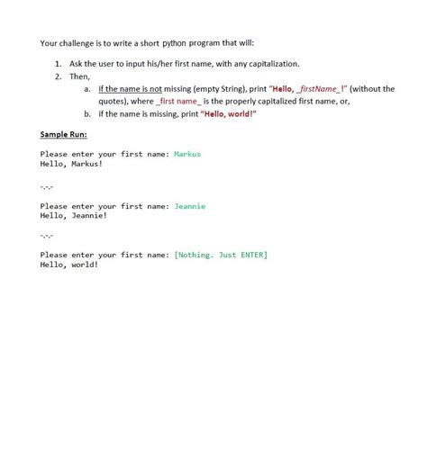 Solved Your Challenge Is To Write A Short Python Program