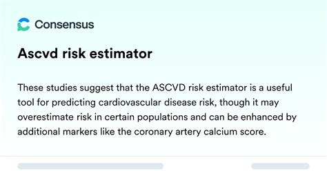 Ascvd Risk Estimator Consensus Academic Search Engine