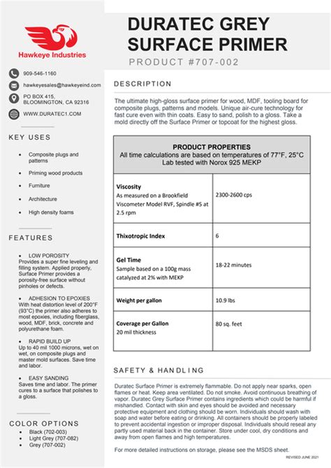 Duratec Gray Surface Primer Gallon 704 002 — Coast Fiber Tek
