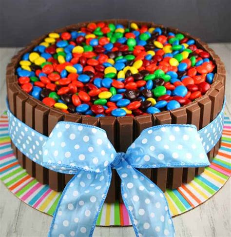 Buckets Of Mandms Kit Kat Birthday Cake Recipe Mom Loves Baking