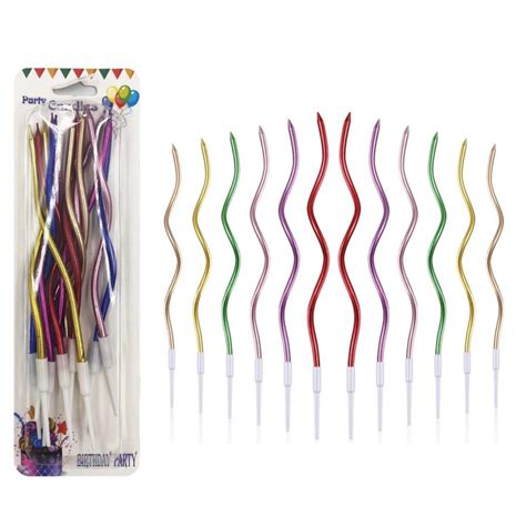 Dalgali İnce Mum 16 Cm 12 Lİ