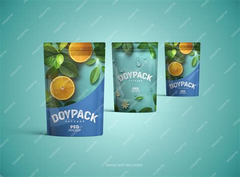 Premium Psd 3d Rendered Mockup Template For A Glossy Sealed Doypack Packaging With A Zipper