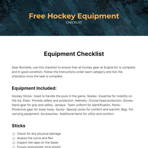 Free Equipment Checklist Templates And Examples Edit Online And Download