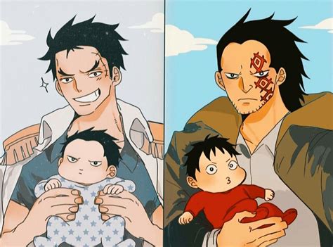 One Piece Garp Dragon And Luffy Ilustrasi Komik Ilustrasi