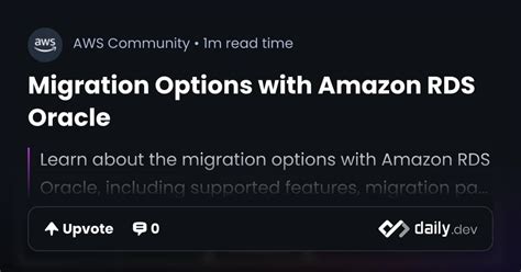 Migration Options With Amazon Rds Oracle Rawscloud