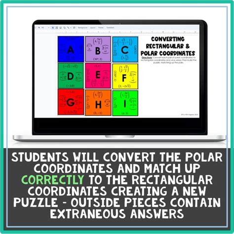 Convert Polar And Rectangular Coordinates Digital Puzzle By Fun With Algebra