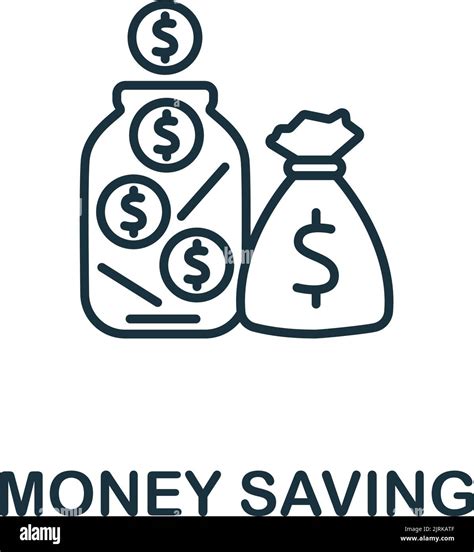 Money Saving Icon Line Simple Line Stock Market Icon For Templates