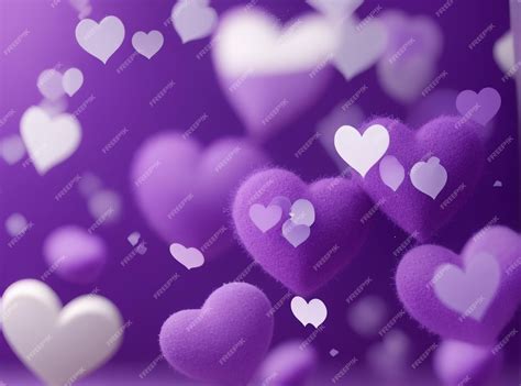 Lilás Amor Abstrato Fundo Roxo E Lilás Com Coração Foto Premium