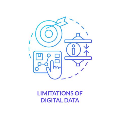 Limitations Of Digital Data Blue Gradient Concept Icon Avoid Mistakes