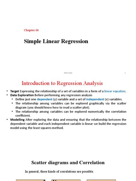 Class 16 Chapter 16 Regression Pdf Regression Analysis Linear