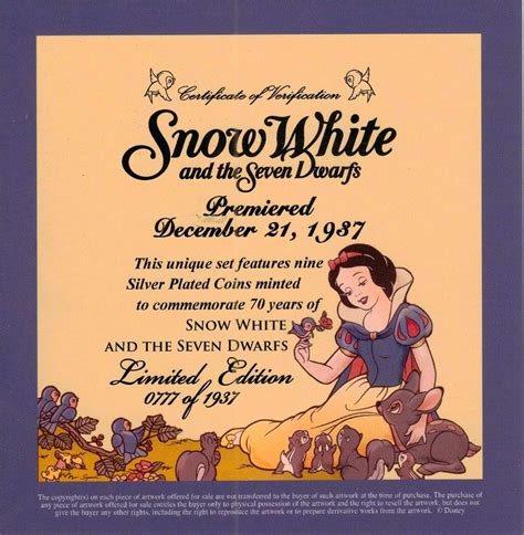 Filmic Light Snow White Archive Gold And Silver Coin Sets 70th