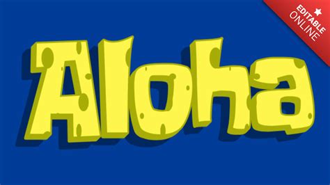 Aloha Spongebob Logo Text Effect Generator