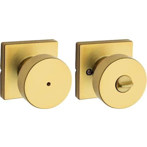 Kwikset Pismo Satin Brass Bedbath Square Door Knob 730psk Sqt 4 Cp