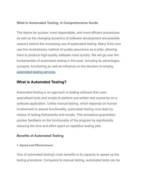Ppt What Is Automated Testing A Comprehensive Guide Powerpoint Presentation Id12918700