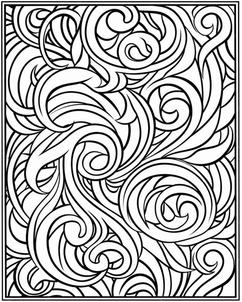 Swirl Design Adult Coloring Page Premium Ai Generated Image