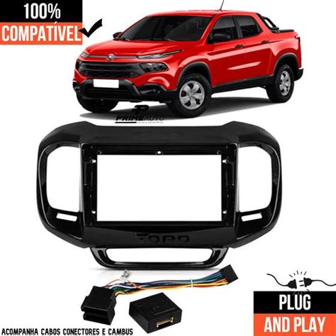 Moldura Fiat Toro 9 Polegadas 2 Din C Cabos Conectores E Cambus Jr8