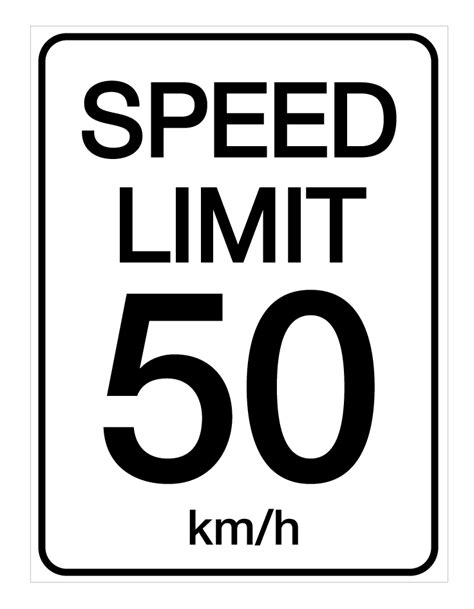 Speed Limit 50 Kmh Wall Sign