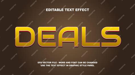 Premium Vector Editable Text Effect Deals 3d Vector Template