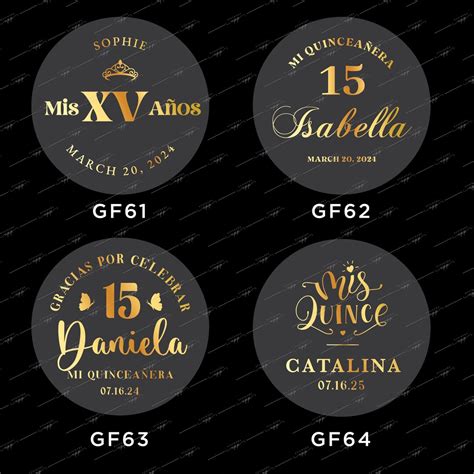 Mis Quince Años Gold Foiled Stickers Quinceañera Foiled Stickers