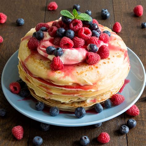 Mixed Berry Pancakes With Cream Recipe