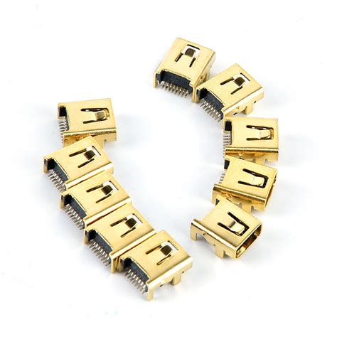 10pcs Mini Usb 8p Gold Plated Connector Usb 8 Pin Female Jack Pcb Smt Socket Connector Shopee