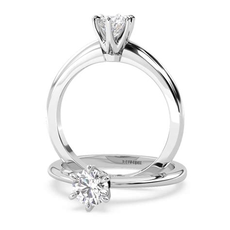 Anillo De Compromiso Solitario Tiffany Slim Con Diamante De Laborato