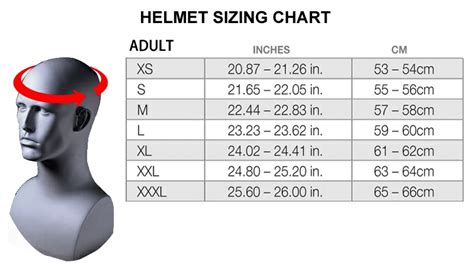 Motorcycle Helmet Sizing Chart Youth