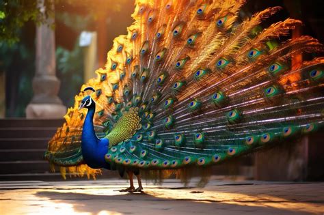 Premium Ai Image Dancing Peacock India Symbol With Copy Space