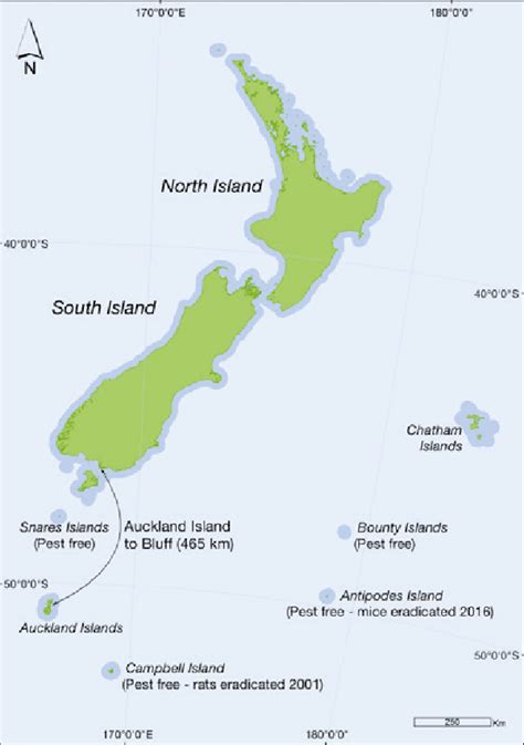 Location Of The New Zealand Subantarctic Islands Download Scientific