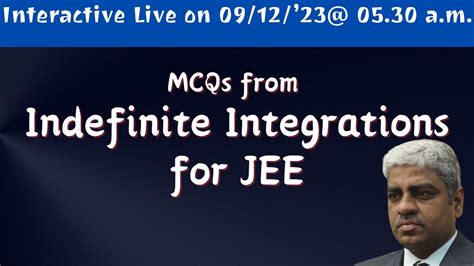 M C Qs From Indefinite Integrations For Jee Mathstricks Jeemains