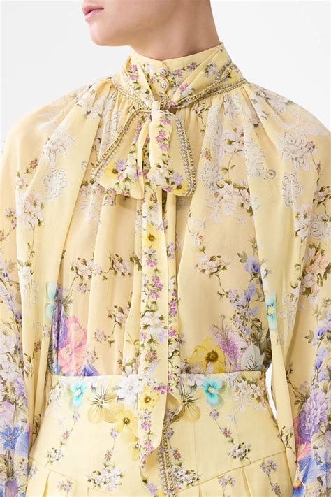 Detachable Pussy Bow Raglan Blouse Wotzhotclothing