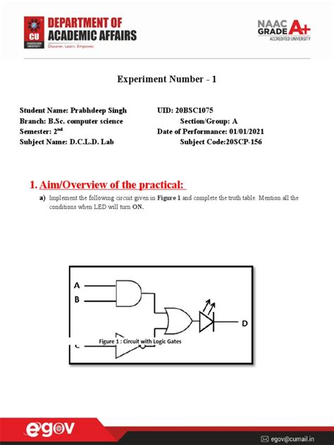 Dcld Exp 1 Pdf Logic Gate Digital Electronics