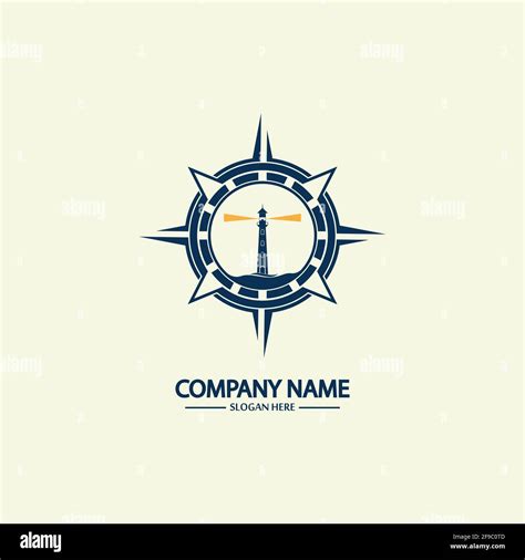 Compass And Lighthouse Logo Design Template Stock Vector Image And Art