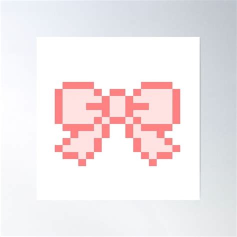 Kawaii Pink Pixel Art Bow Poster For Sale By Alexjanelively Pixel Art Pattern Pixel Art