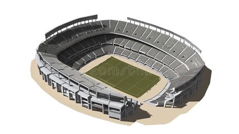 A 3d Model Of A Stadium Showing Its Layout And Seating Arrangements Stock Illustration