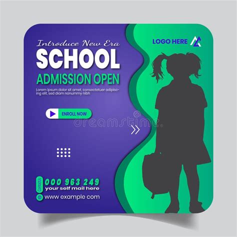Open School Social Media Post Design Layout Stock Vector Illustration Of Editable Artistic