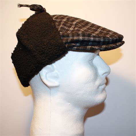 Men Winter Wool Flat Ivy Golf Hat Cap With Ear Flap Warmer