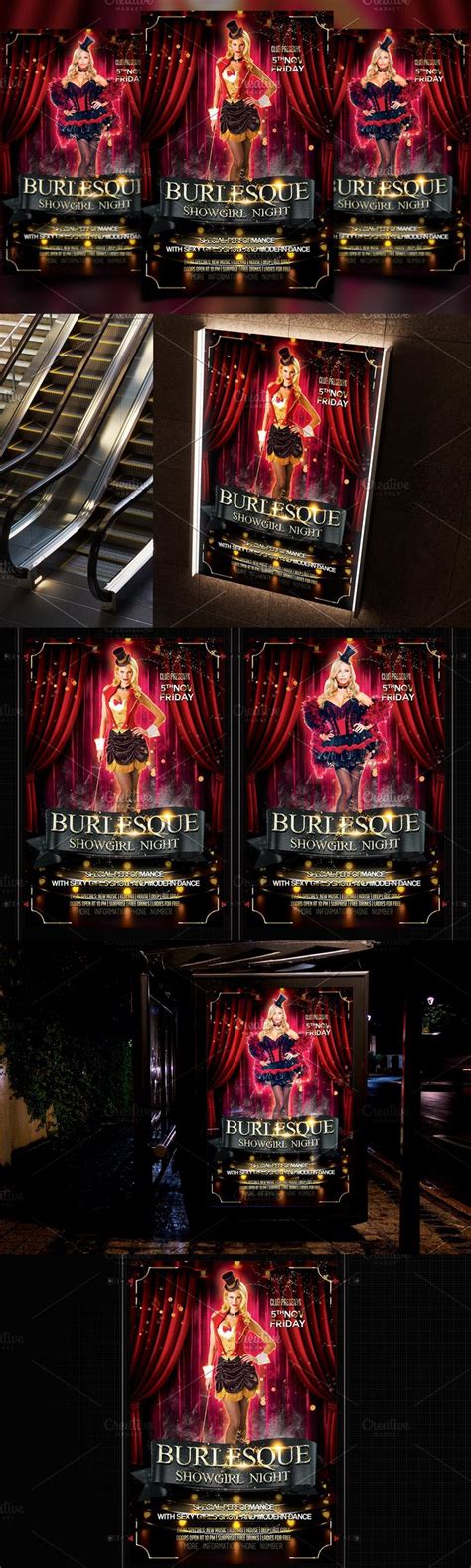 Burlesque Flyer Feather Graphic Flyer Burlesque