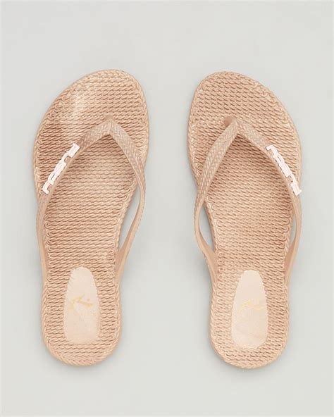 Shop Rusty Flippin Thongs In Nude Solid Fast Shipping And Easy Returns