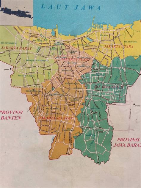 A Special Map Of The Capital City Of Jakarta Is On The Island Of Java