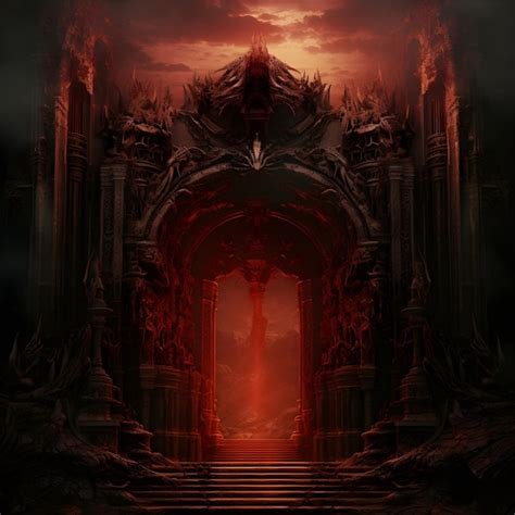 Biblical Gate Of Hell Ai Artwork Premium Ai Generated Image